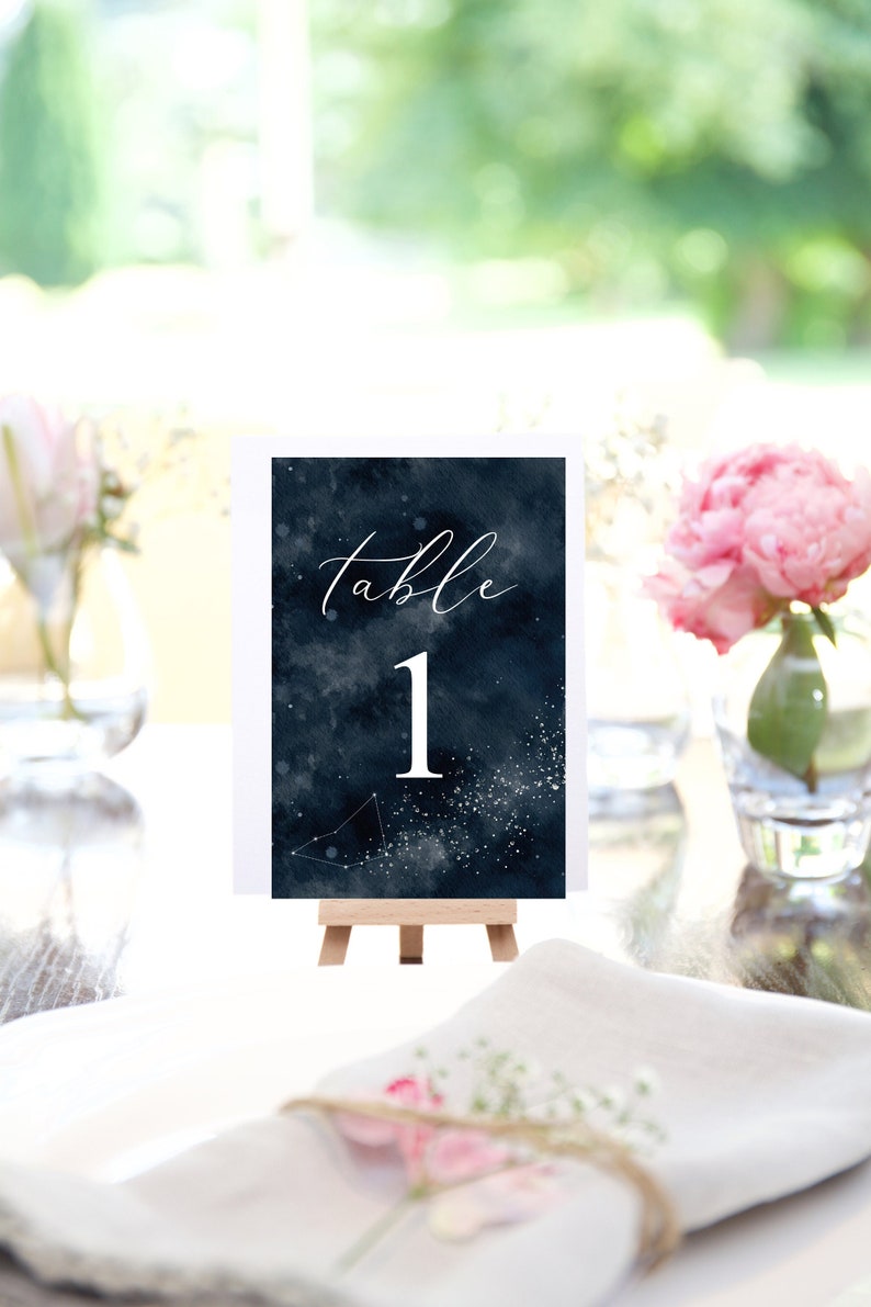 Celestial Zodiac Table Number Template Celestial Wedding | Etsy
