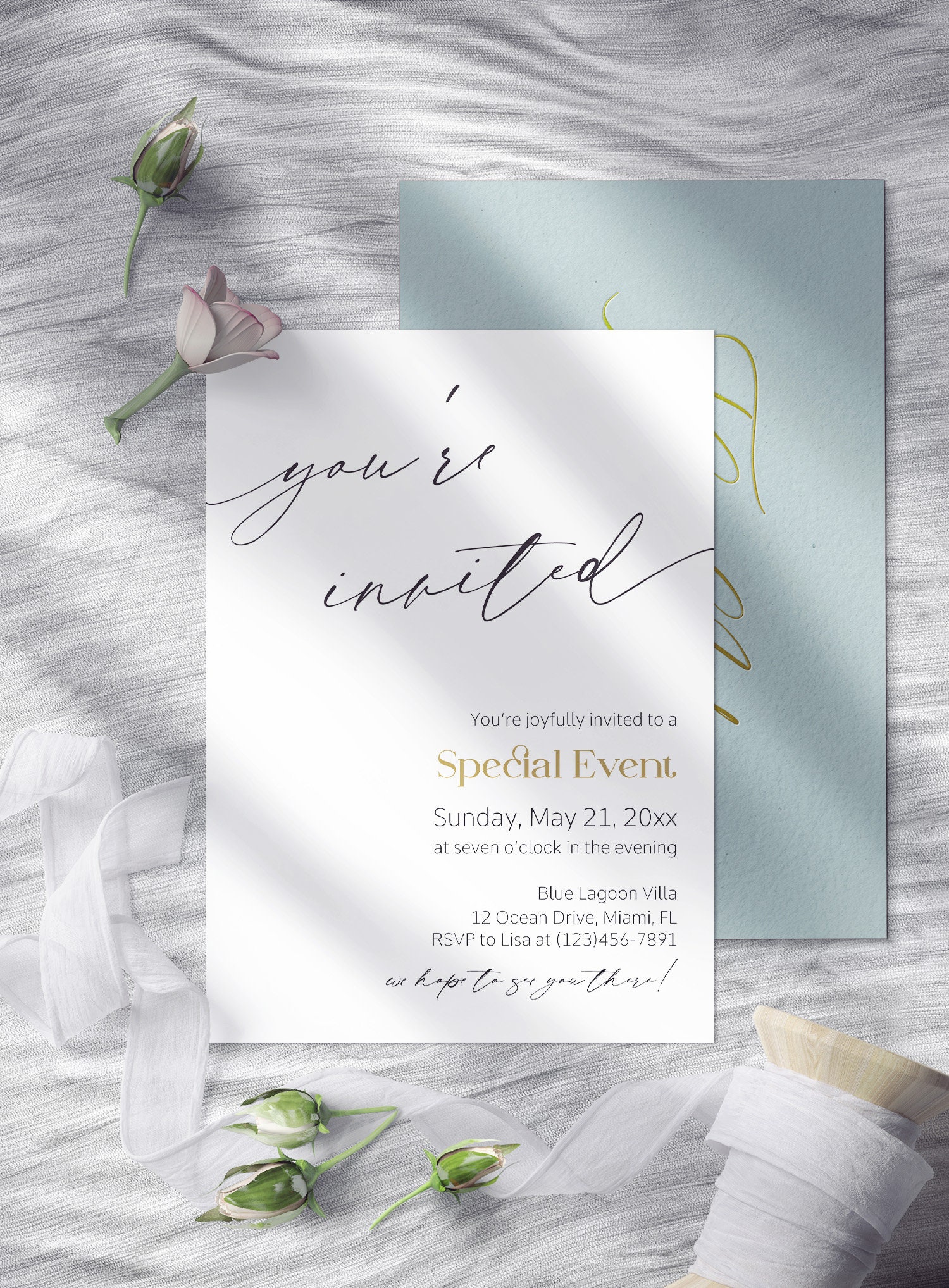 You're Invited Minimalist Invitation, Simple Classic Invite, Modern ...