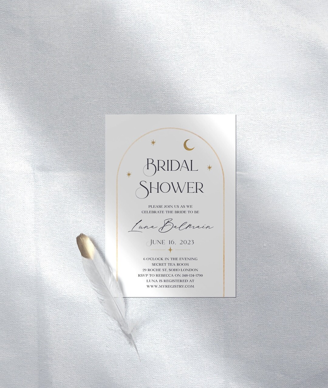 Celestial Moon Invitation, Celestial Boho Arch Bridal Shower Invite ...