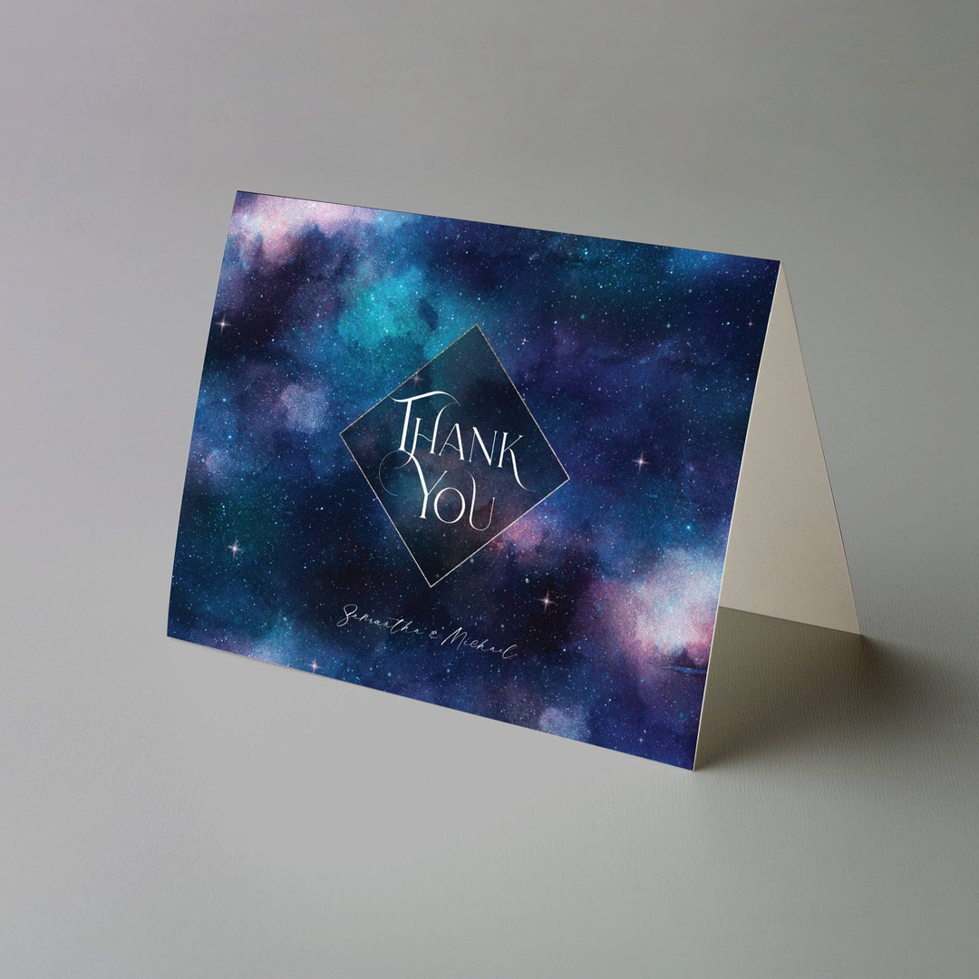 Cosmic Thank You Card Celestial Wedding Thank You Space - Etsy