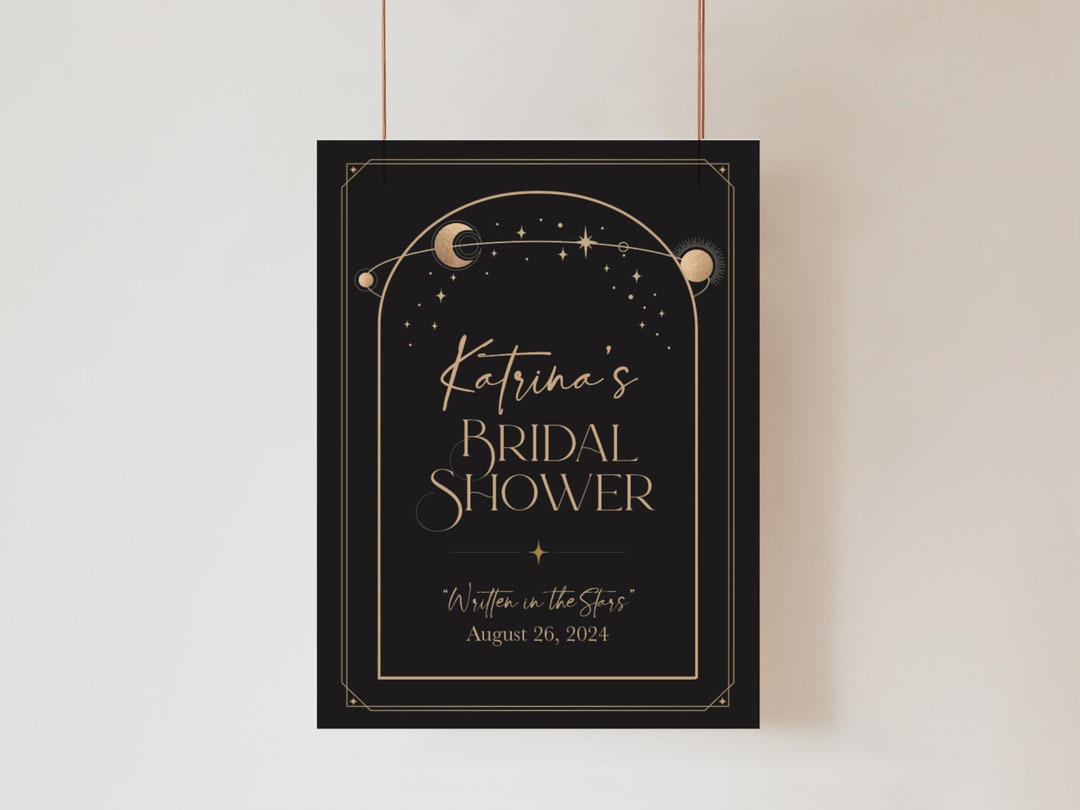 Celestial Bridal Shower Welcome Sign, Moon and Stars, Bridal Shower ...