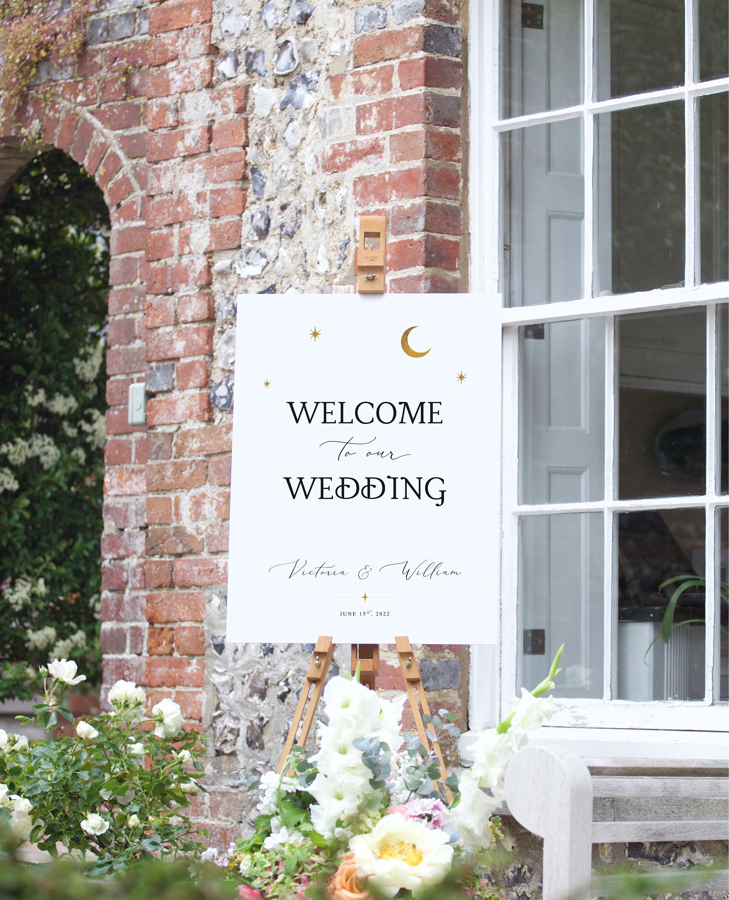 Minimal Celestial Welcome Sign Under the Stars Theme Sign | Etsy