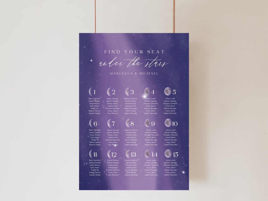 Stellar Purple Seating Chart, Starry Galaxy - Etsy