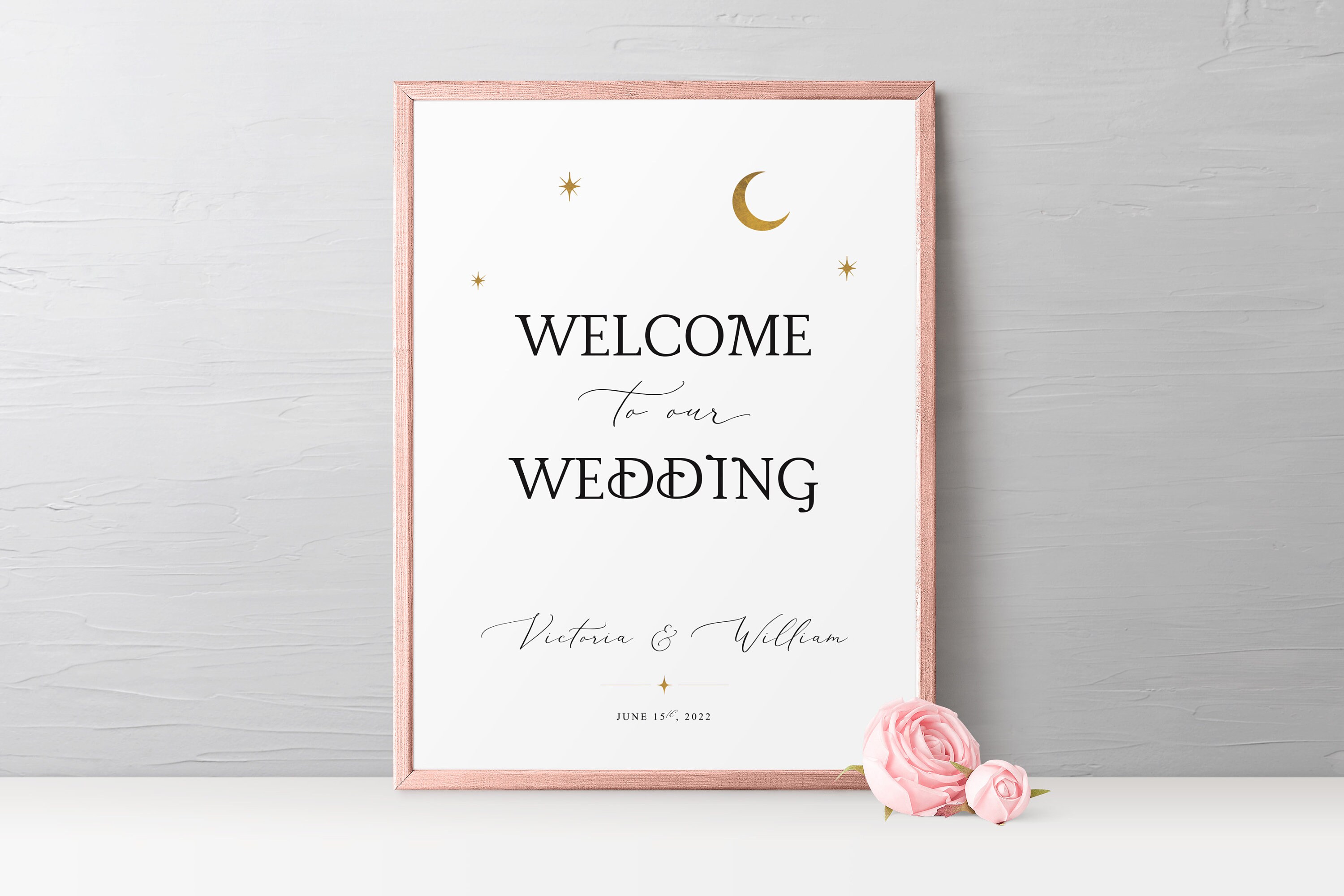 Minimal Celestial Welcome Sign Under the Stars Theme Sign | Etsy