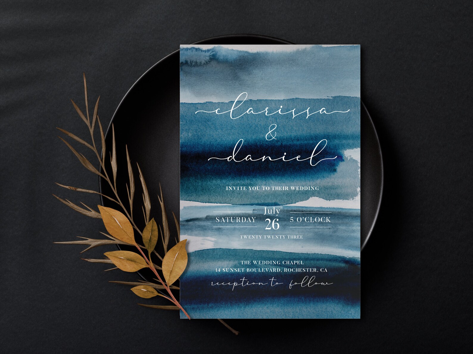 Capri Wedding Invitation Ocean Blue Invitation Blue - Etsy