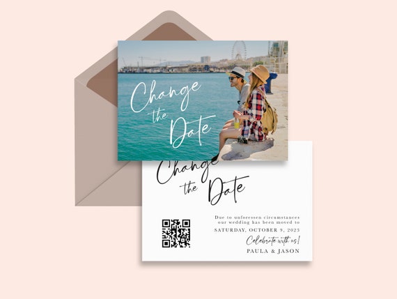 We Still Do Minimalist Wedding Update Invitation Rescheduled Date ...