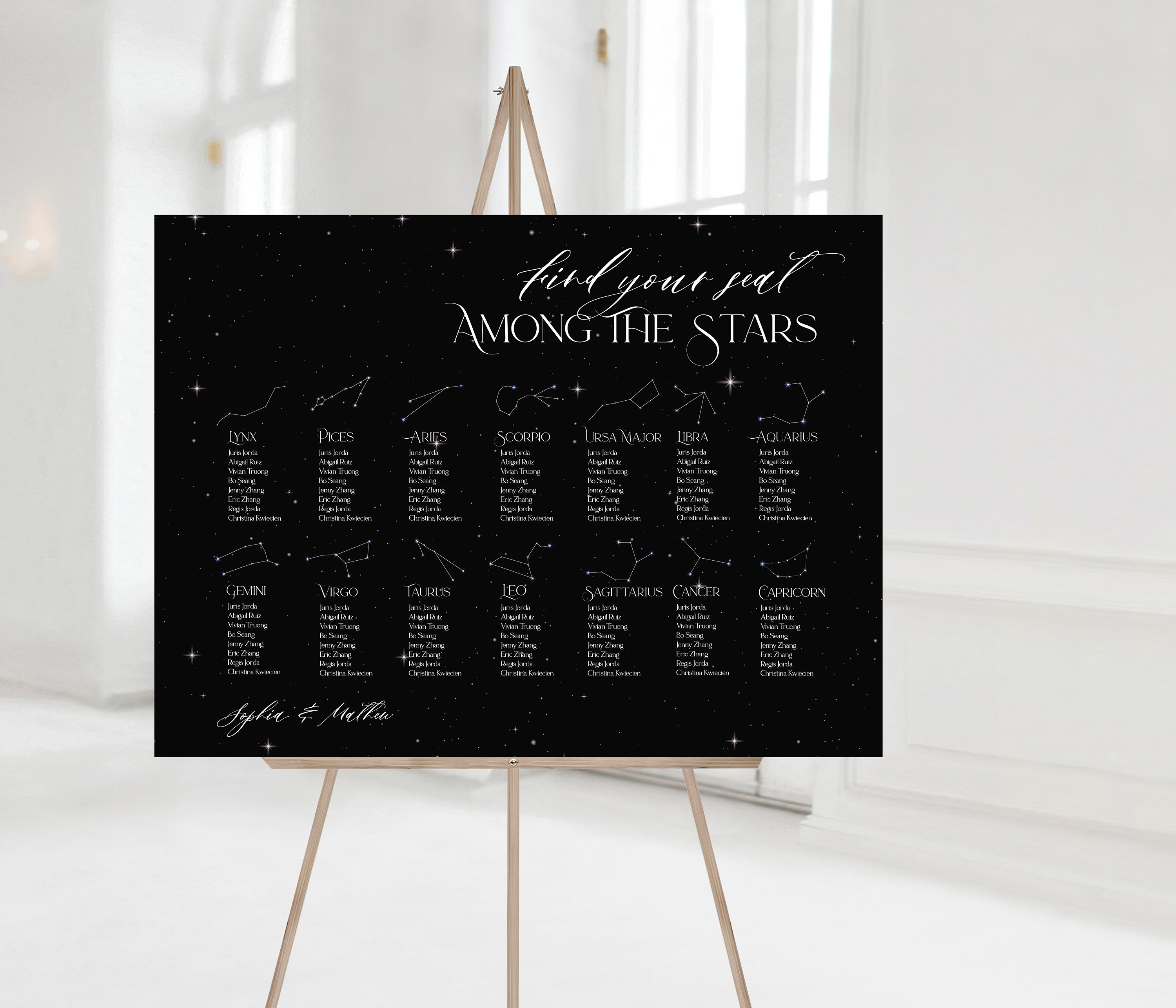 Black Celestial Seating Plan Zodiac Wedding Seating Chart - Etsy