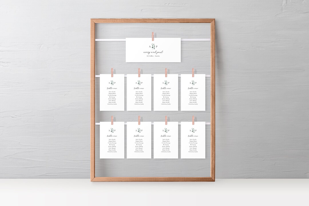 Hanging Seating Chart Template, Rustic Wedding Seating Plan, Seating ...