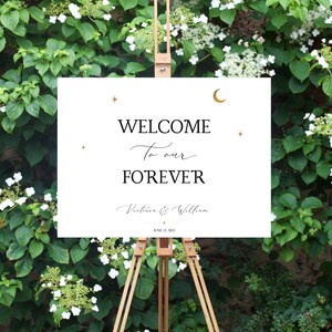 Minimal Celestial Welcome Sign, Under the Stars Theme, Sign With Stars ...