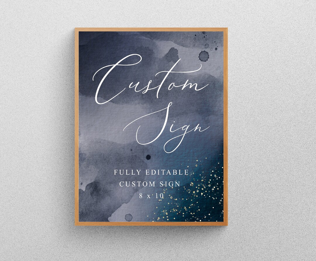 Moody Watercolor Sign, Dark Moody Wedding Decor, Watercolor Wedding ...