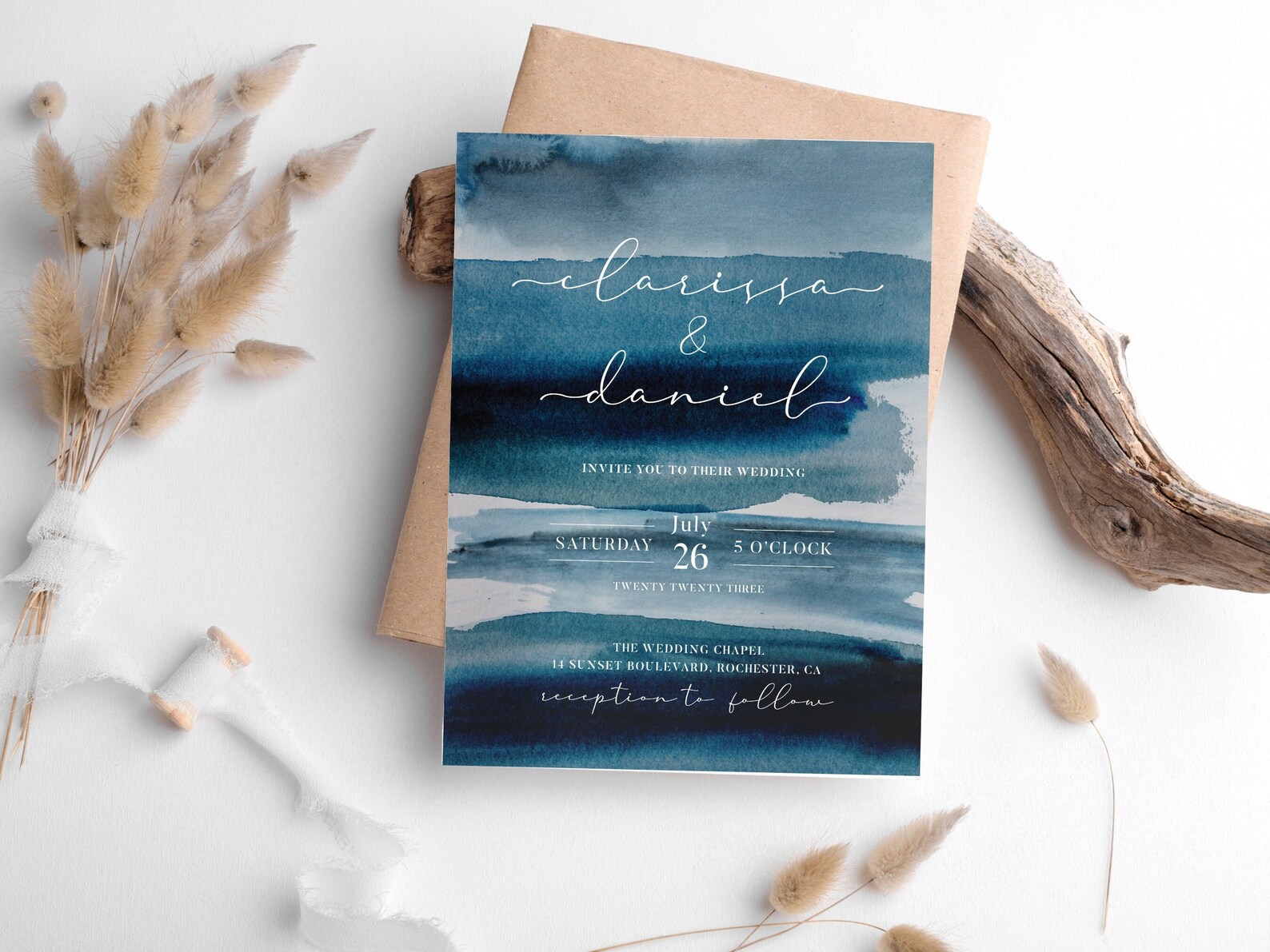 Capri Wedding Invitation Ocean Blue Invitation Blue - Etsy
