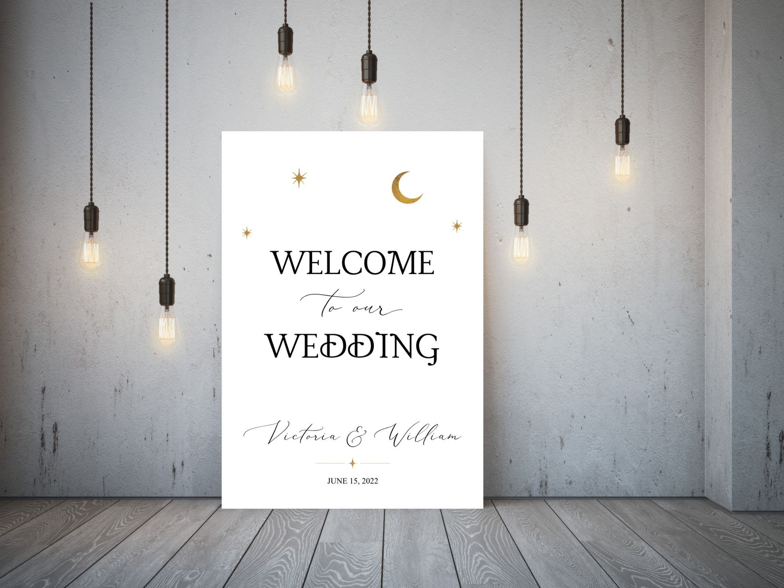 Minimal Celestial Welcome Sign Under the Stars Theme Sign - Etsy