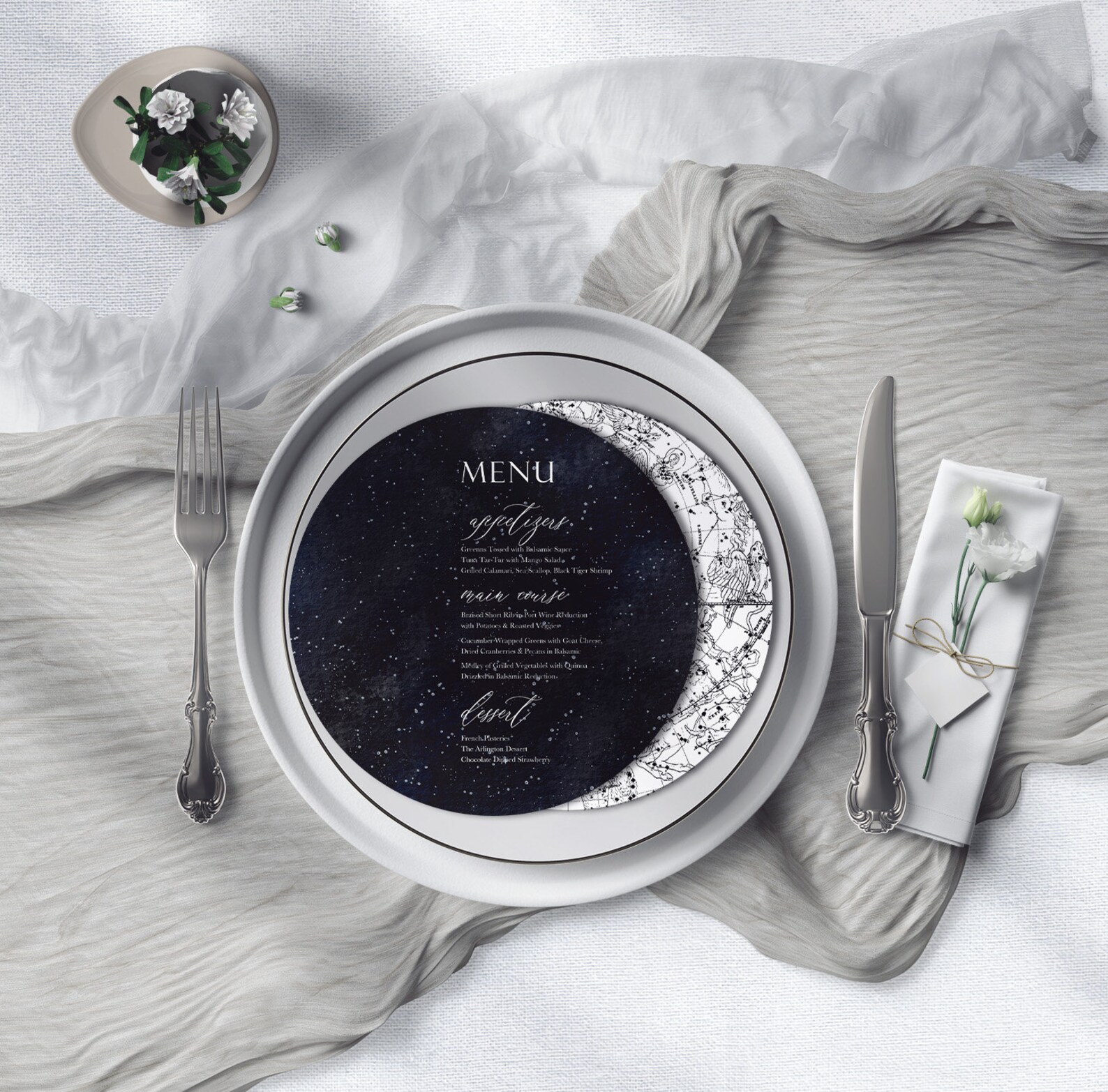 Star Map Menu Zodiac Constellations Round Menu Template - Etsy