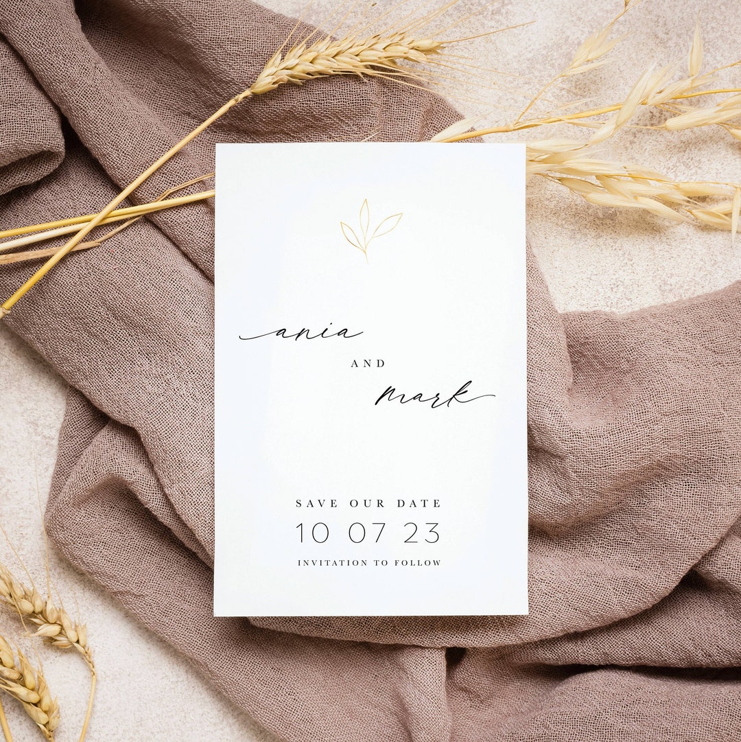Elegant Save the Date Invite, Modern Save the Date Invitation Template ...