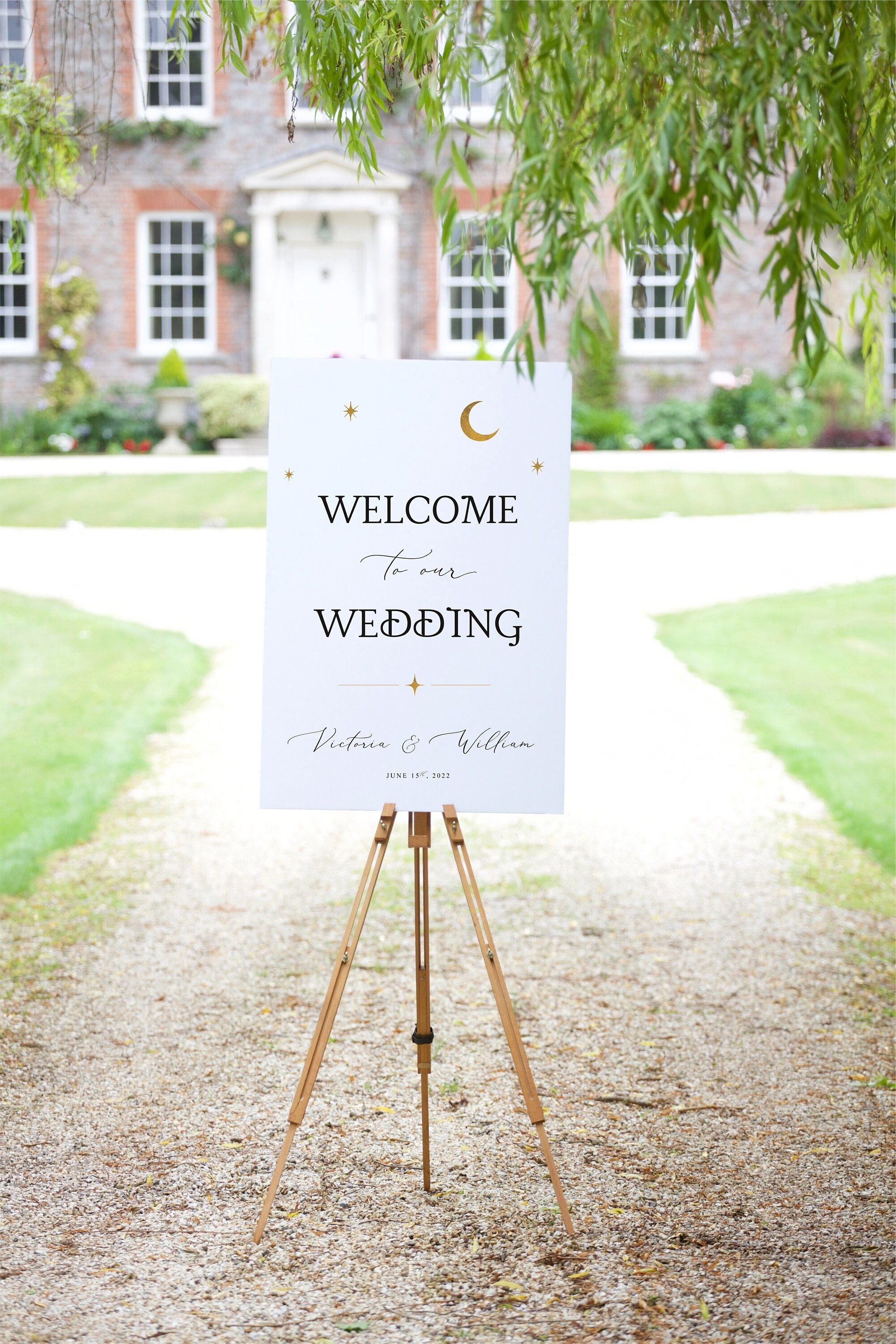 Minimal Celestial Welcome Sign Under the Stars Theme Sign | Etsy