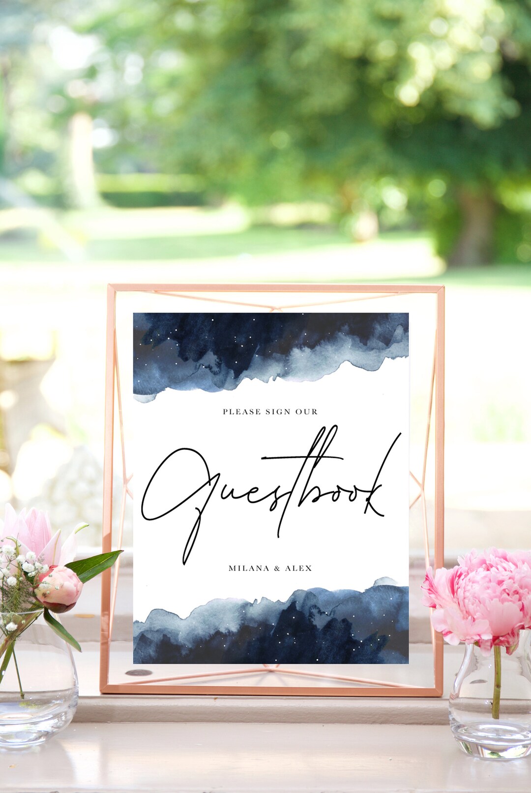 Celestial Guestbook Sign, Celestial Wedding Signage, Starry Night ...