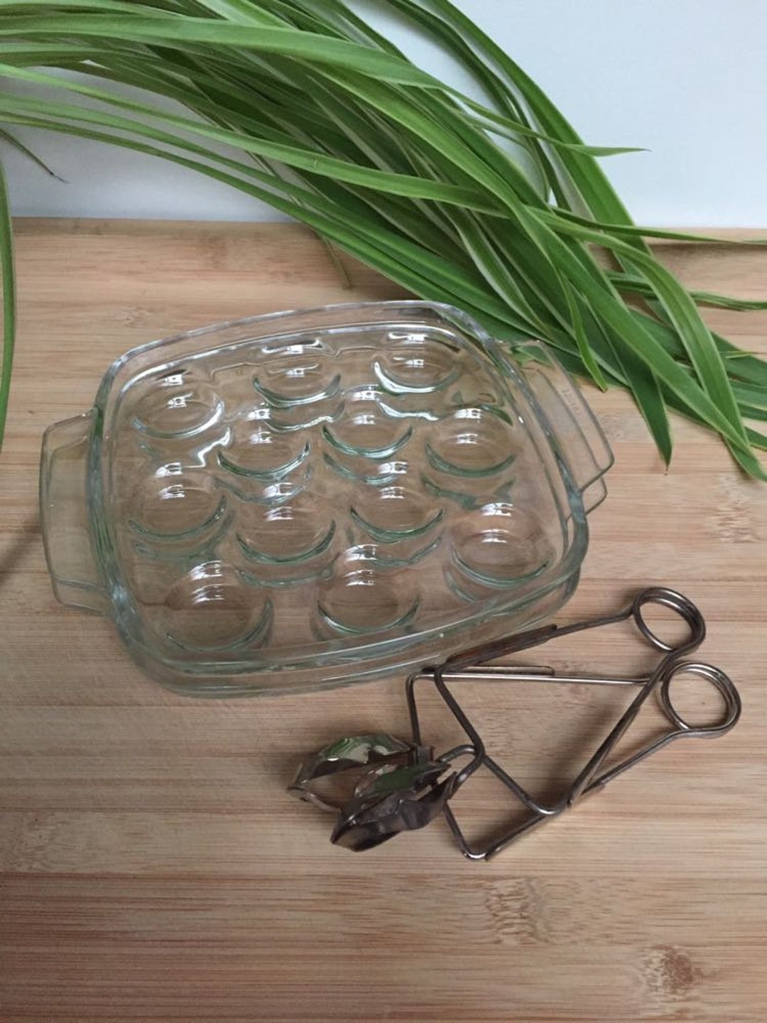 2 Pyrex Plates and Its Tongs/square Plate/snail Plates/vintage - Etsy