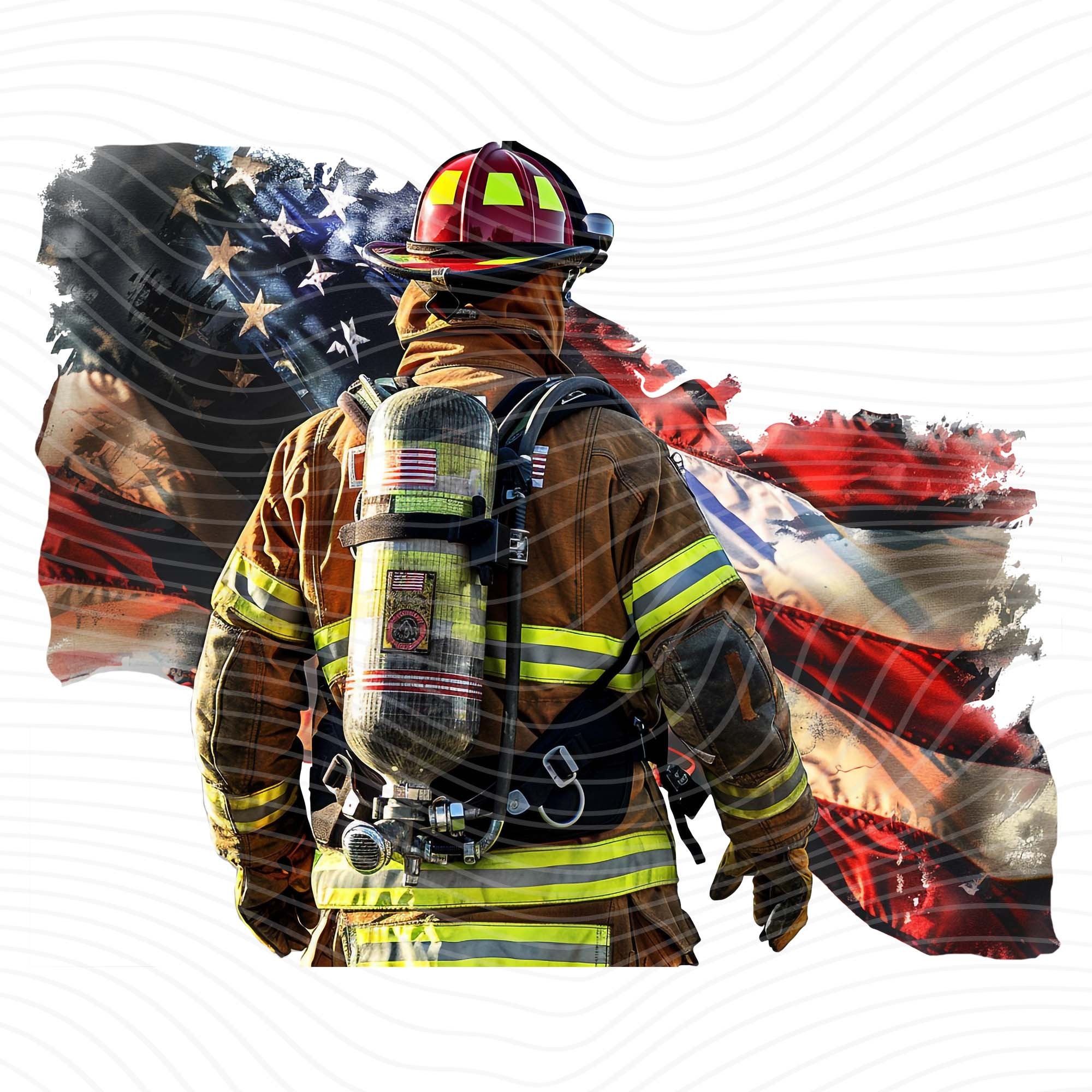 Firefighter America Flag PNG, Firefighter Png, 4th of July PNG ...