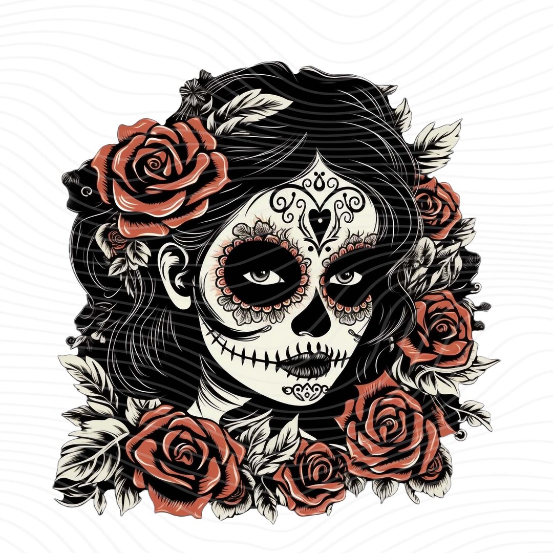 Sugar Skull Girl Clipart Day Of The Dead Sugar Skull Png Mexican Chicana Dia De Los Muertos