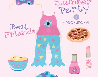 Sleep Over Clipart - Etsy UK