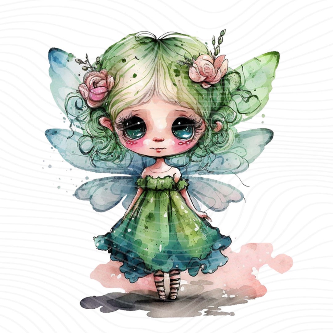 Fairy Cute Girl Clipart, Little Fairy Girl Watercolor, Fairy PNG ...