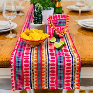 MEXICAN Fiesta Table Runner / Cinco De Mayo / Bohemian Chic Table ...