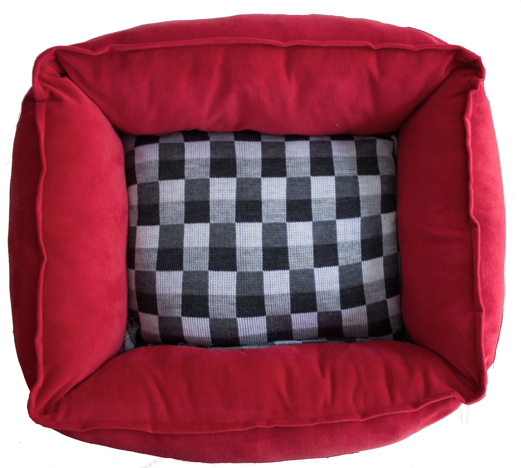 Cat Bed Chessmate Red Grey Black Luxury Pet Bed Feather - Etsy