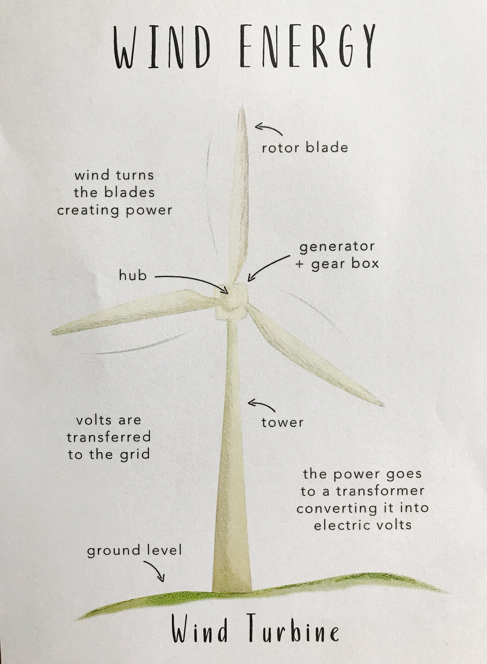 Weather Wind Turbine Wind Energy Science Cards - Etsy