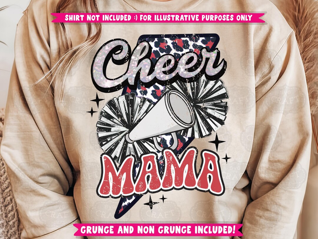 Cheer Mom Red and Black, Red and Black Cheer Png, Cheerleader Mama ...
