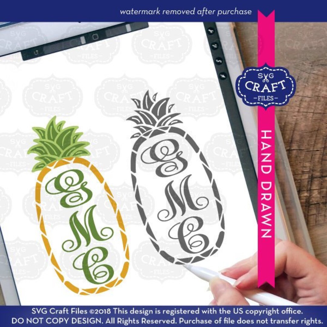 Pineapple Monogram Frame SVG: Baby Blanket Design (digital Download) - Etsy