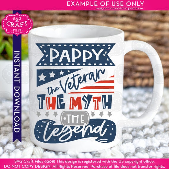 Veteran gift svg pappy svg veteran svg the man the legend | Etsy