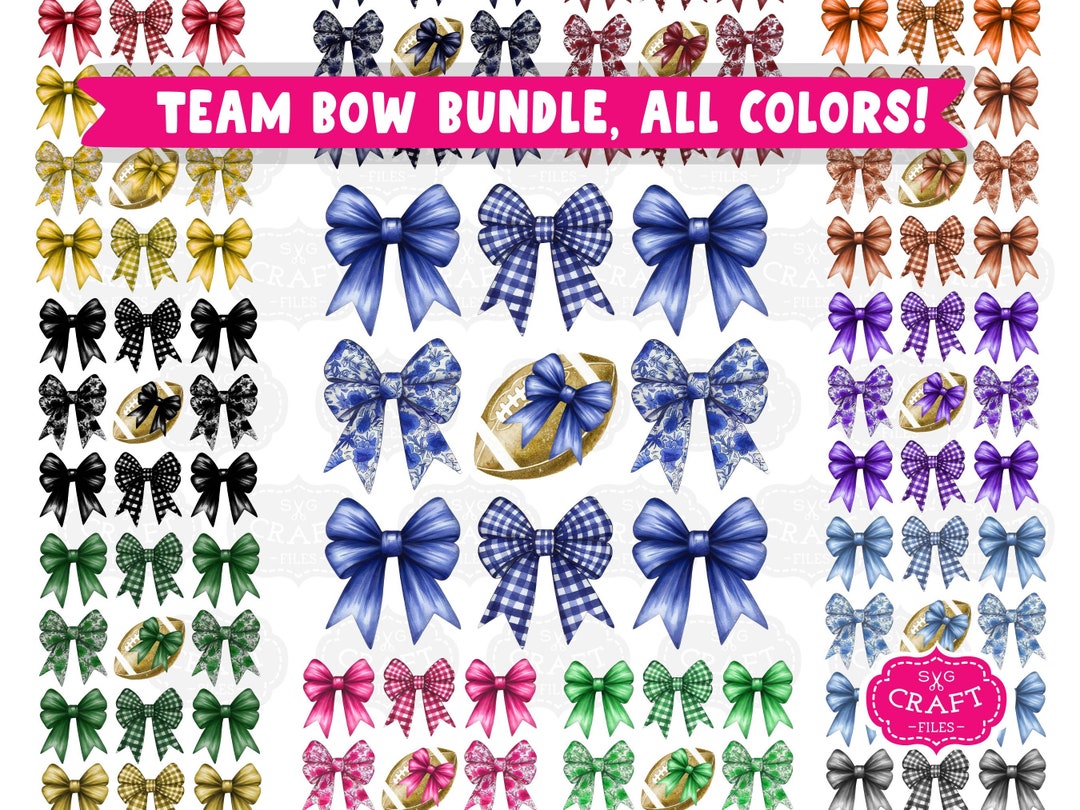 PNG Bundle, Bow Team Png, Coquette School Spirit Png, School Spirit Bow ...