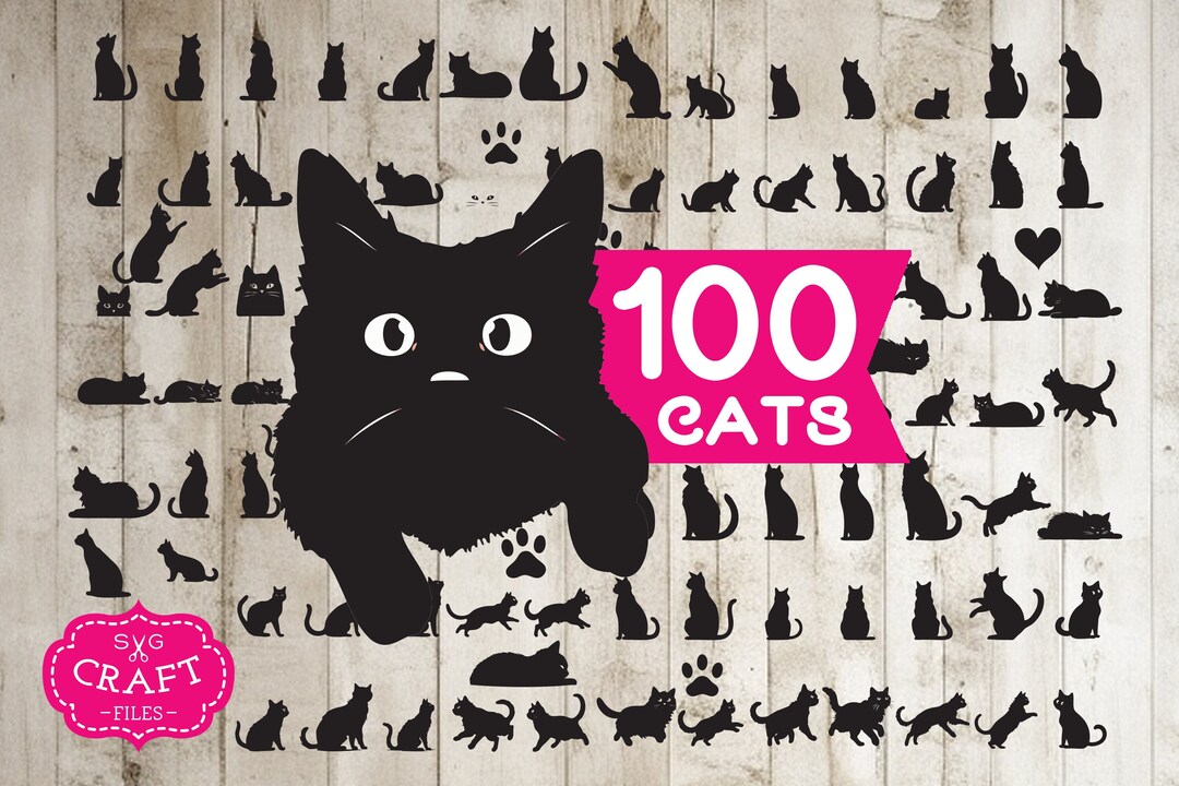 100+ SVGS, Cat Bundle Svg, Kitten Bundle PNG, Svg Cat Files, Kitten Svg ...