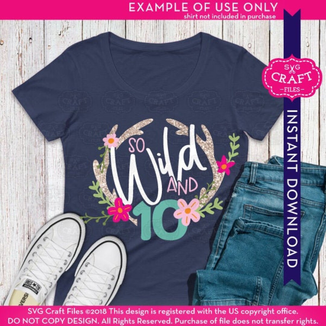 Birthday Dxf, Ten Svg, 10th Birthday Svg, Wild and Ten Svg, Tenth ...