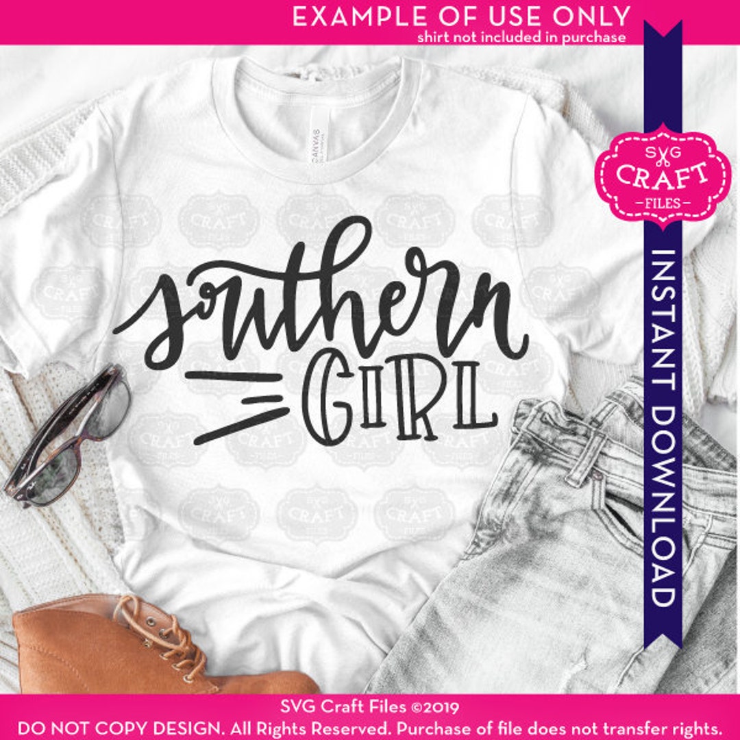 Southern Girl Svg, Country Svg, Hand Lettered Svg, Iron on Downloads ...