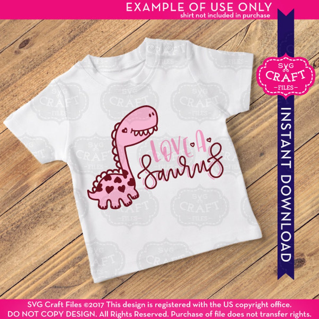 Loveasaurus SVG: Valentine Dinosaur, Baby Onesie Design (digital ...