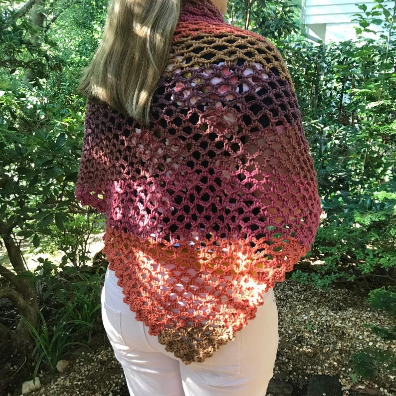 Crochet Shawl in Fall Berry Color - Etsy