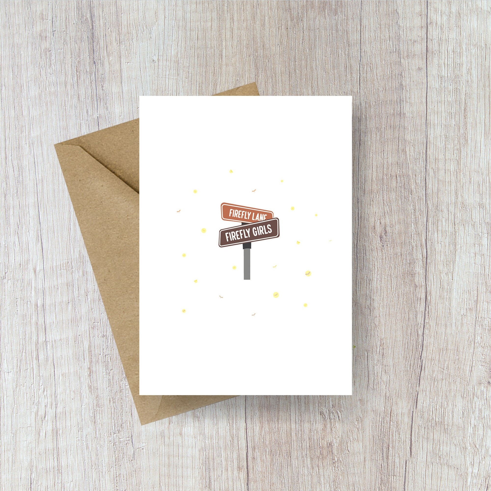 Handmade Vector Art Firefly Lane Card Birthday or Greeting Card for ...