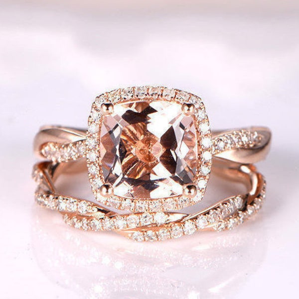 Morganite Engagement Ring - Etsy
