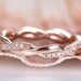 Infinity Ring Diamond Wedding Band Twist Design Solid 14k Rose Gold ...