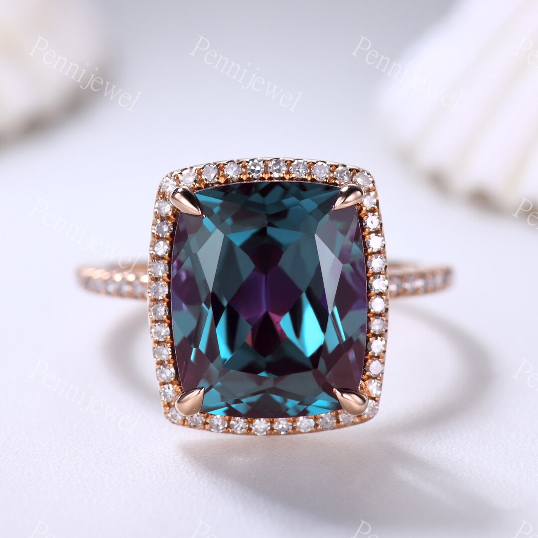 Vintage Alexandrite Ring,rose Gold Ring,engagement Ring for Women ...
