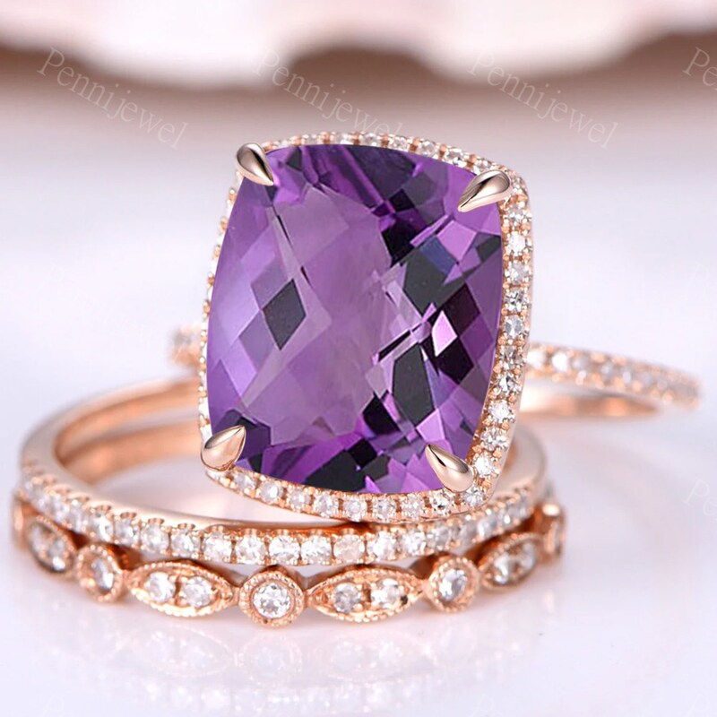 Amethyst Bridal Set - Etsy