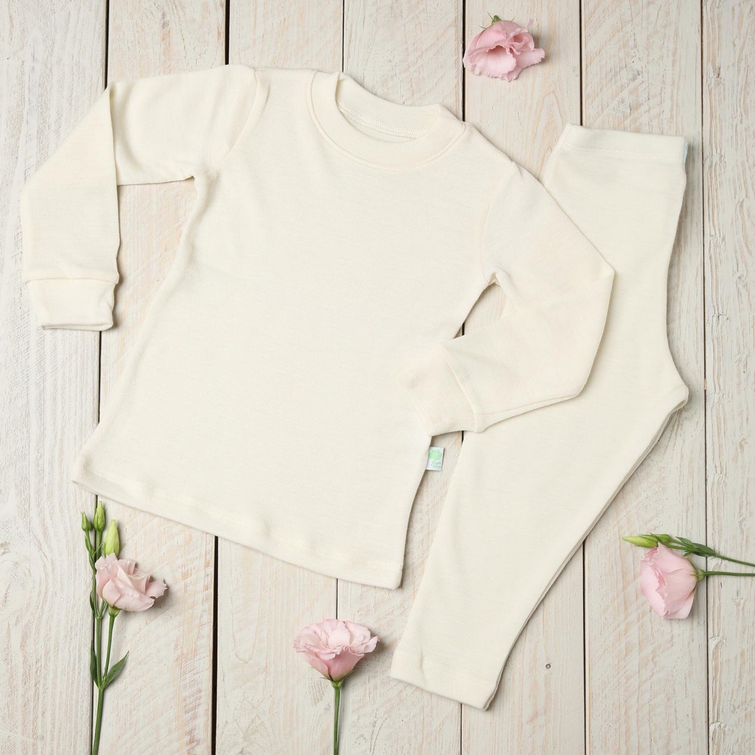 Toddler & Kids Merino Wool Clothing Base Layer Set - Long Sleeve ...