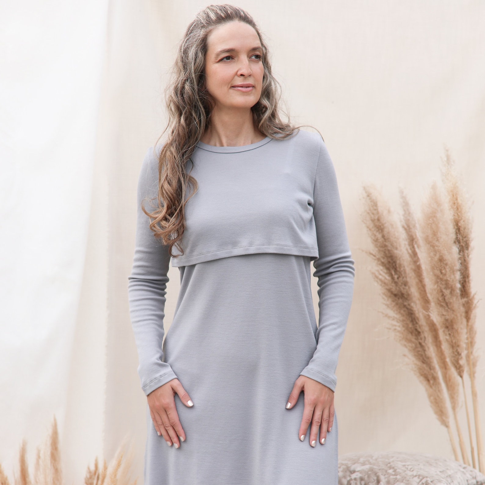 Merino Wool Nightwear for Breastfeeding Merino Wool Nursing Nightgown ...