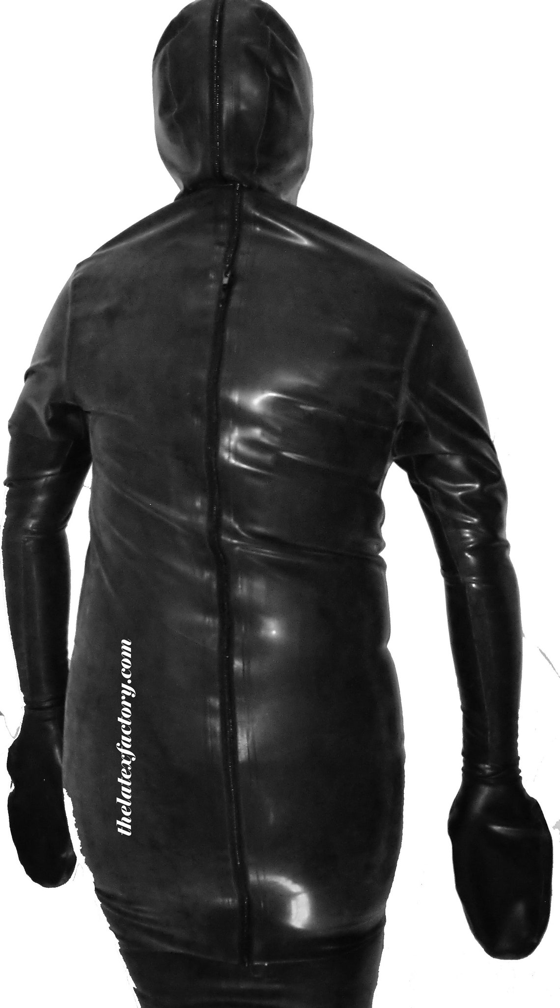 Latex Body Bag mit angenähten Fäustlingen und Kapuze | Etsy