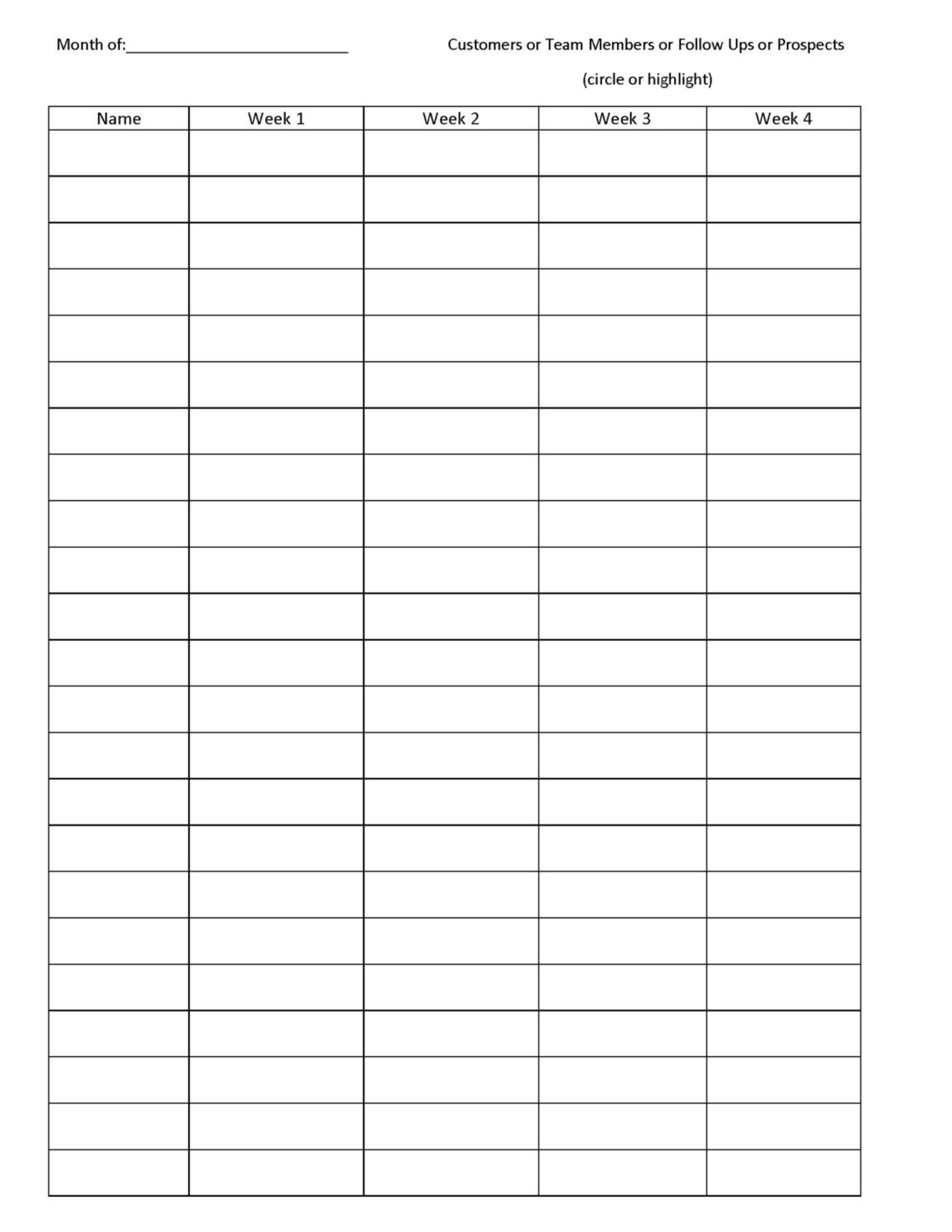 Monthly Contacts Record - Etsy