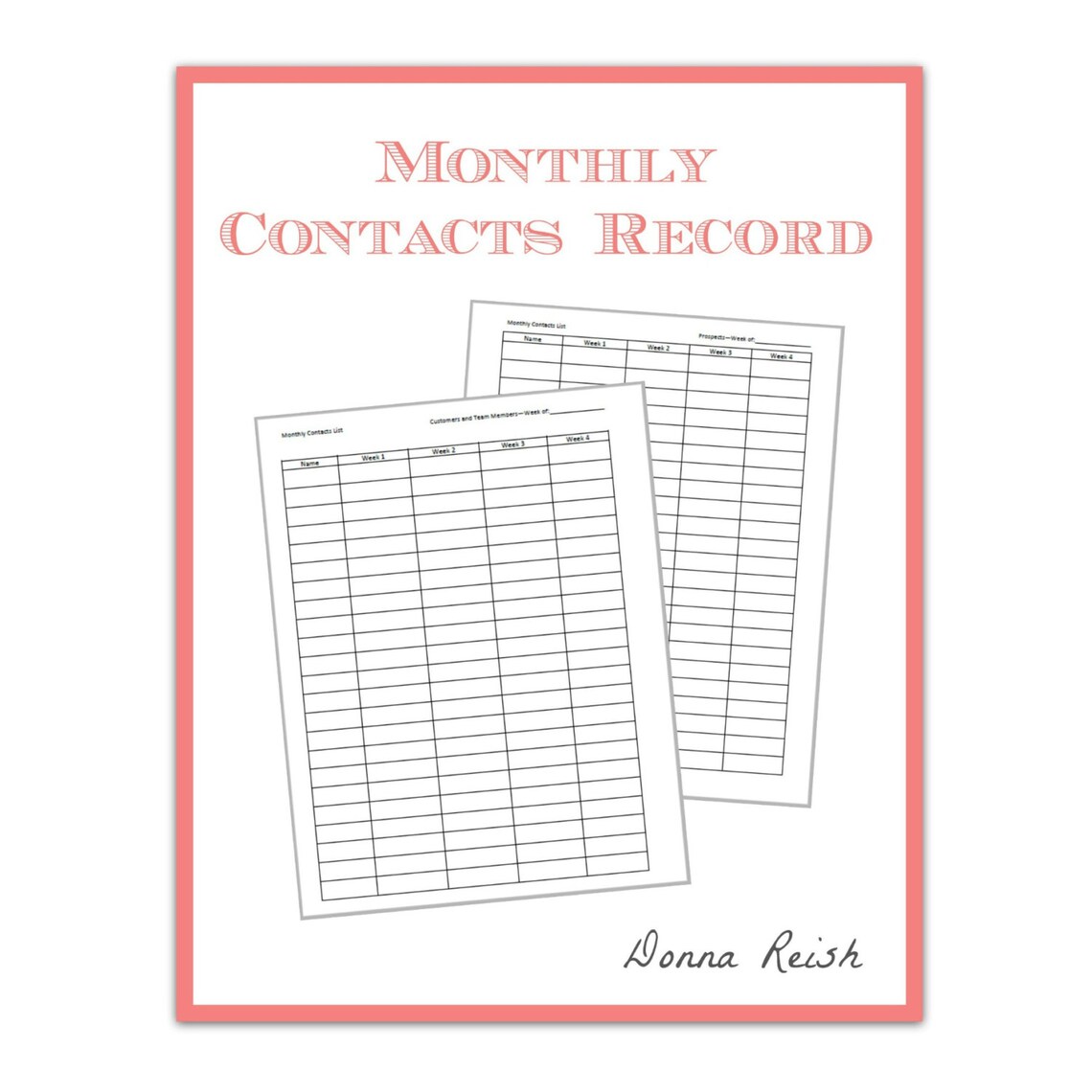 Monthly Contacts Record - Etsy