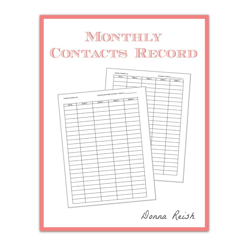 Monthly Contacts Record - Etsy