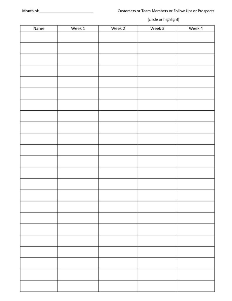 Monthly Contacts Record - Etsy