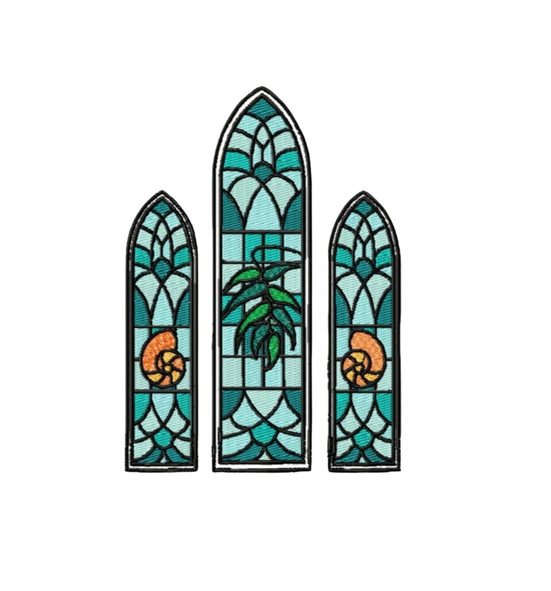 Stained Glass Window - Machine Embroidery Design - 3 Sizes for 3.94 X 3 ...